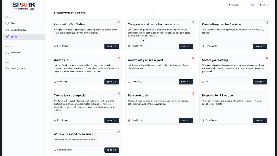 Spark AI: Purpose-built for accounting by experts | Rightworks